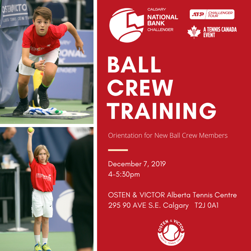 Ball Crew Recruitment -2020 National Bank Challenger - Challenger